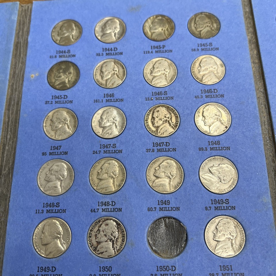 JEFFERSON NICKELS CO SET 1938-59 (61 Nickels, All War Nickels) Actual Book READ! | eBay