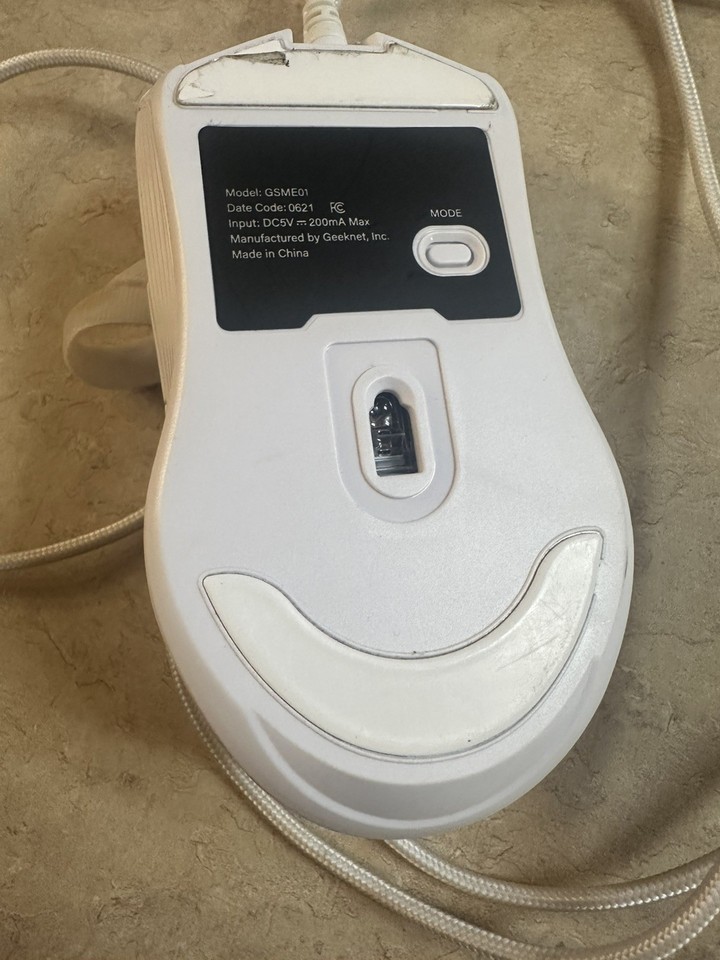 Geeknet GSME01 Gaming Mouse RGB White Tested Working | eBay