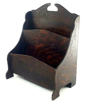 Vintage LAMINATE PINE MAGAZINE RACK 2 SLOT Handmade Arts n Crafts File ...