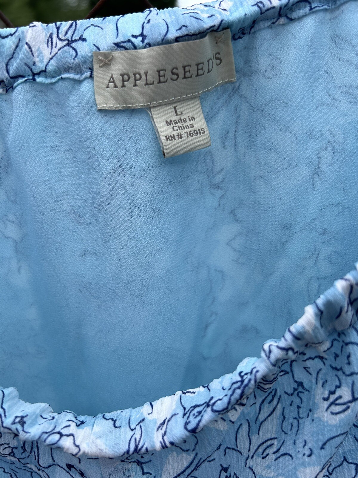 APPLESEEDS Women’s Blue Chiffon Flare Long Skirt Size L Elastic Waist ...