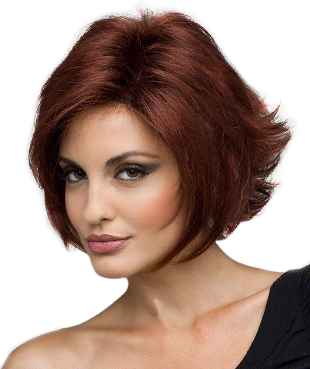 Short Burg Red Pixie Cut Wigs Natural Full Wig Cosplay Party Synthetic ...