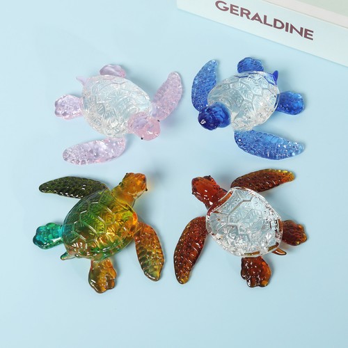 Color Crystal Turtle Figurine Collectible Glass Sea Animal Ornament ...