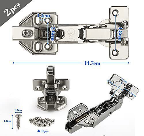 2X Soft Close 165 Degree Kitchen Cabinet Cupboard Concealed Angular ...