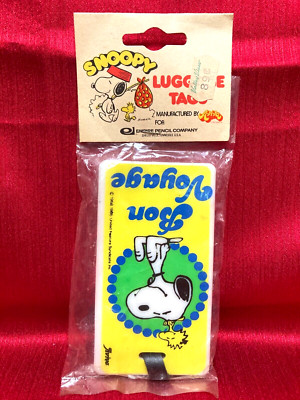 NEW (SEALED) VINTAGE PEANUTS / SNOOPY LUGGAGE TAG with SNOOPY ...