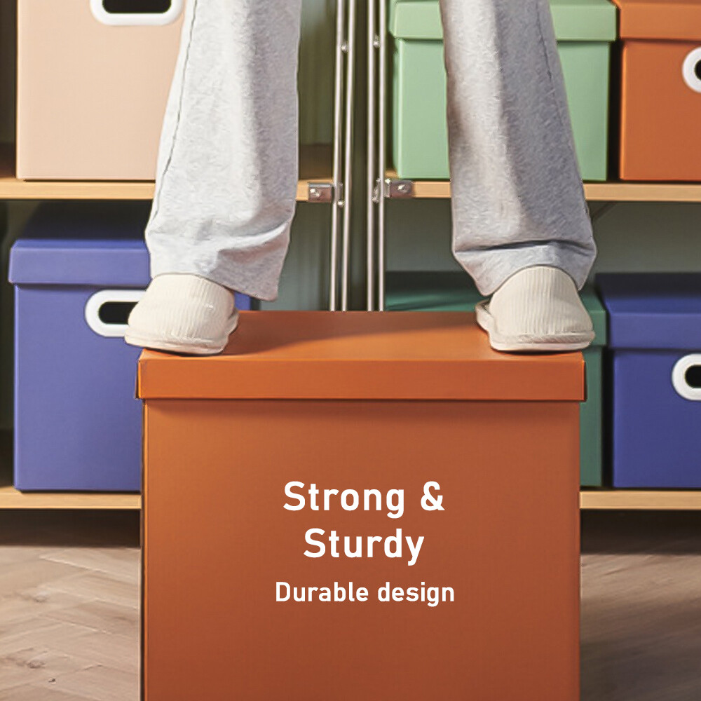 Cardboard Storage Boxes Strong Durable With Lid & Handles Home Office ...