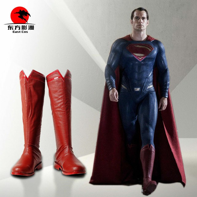 DFYM Justice League Superman Cosplay Clark Kent Leather Boots Shoes ...