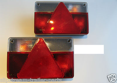 2 AJBA FP40 REAR LIGHT LAMP QUICK FIT PLUG IN-TRAILER TRANSPORTER PARTS ...