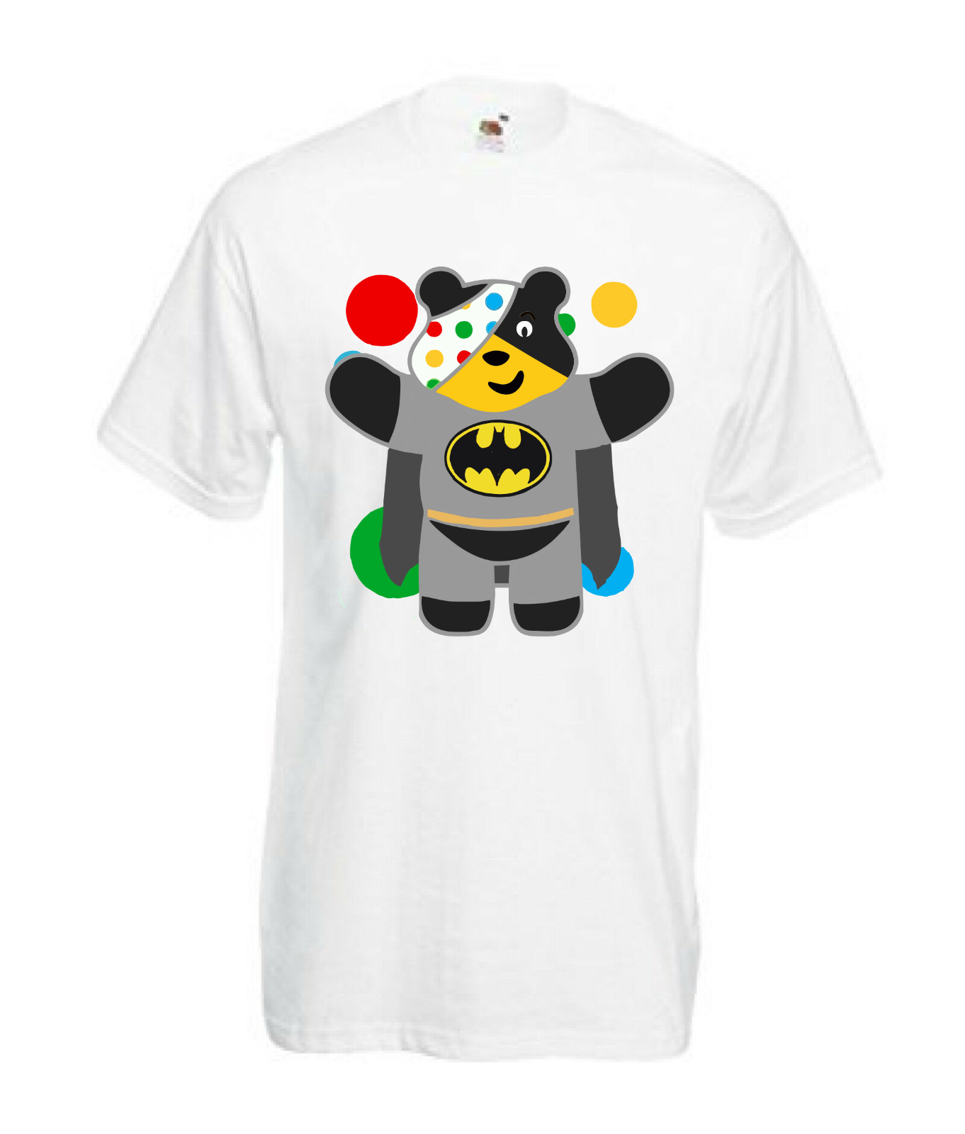 Kids Adults Spotty Batman Pudsey Bear T-Shirt Charity Children In Need ...