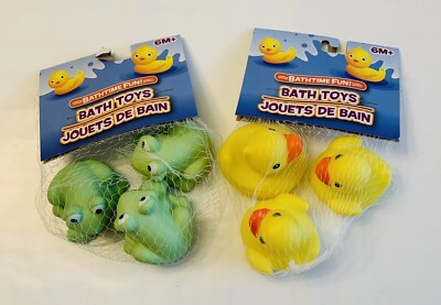 Bathtime Fun Rubber Ducks & Frogs Bath Set Toys | eBay