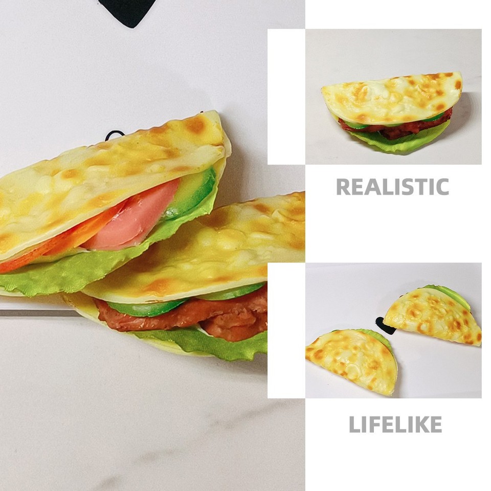 2 Pcs Artificial Food for Display Faux Taco Cooked Pancake Ornament ...