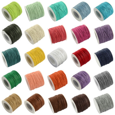 100yds/Roll Waxed Cotton Threads Round Beading Cords Strings Spool Tiny ...