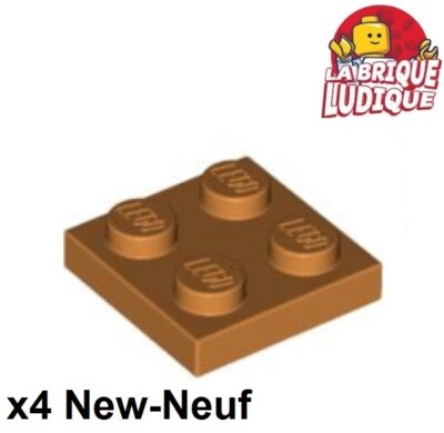 Lego 4x Plaque Plate 2x2 chair/medium nougat 3022 NEUF | eBay