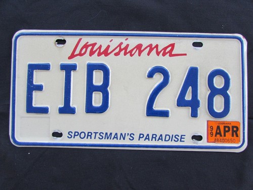 VINTAGE LICENSE PLATE - LOUISIANA - EIB LETTERS - RUSH LIMBAUGH NETWORK ...
