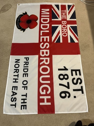 Middlesbrough FC The Boro Flag 5ft by 3ft - Boro Flag Large ...