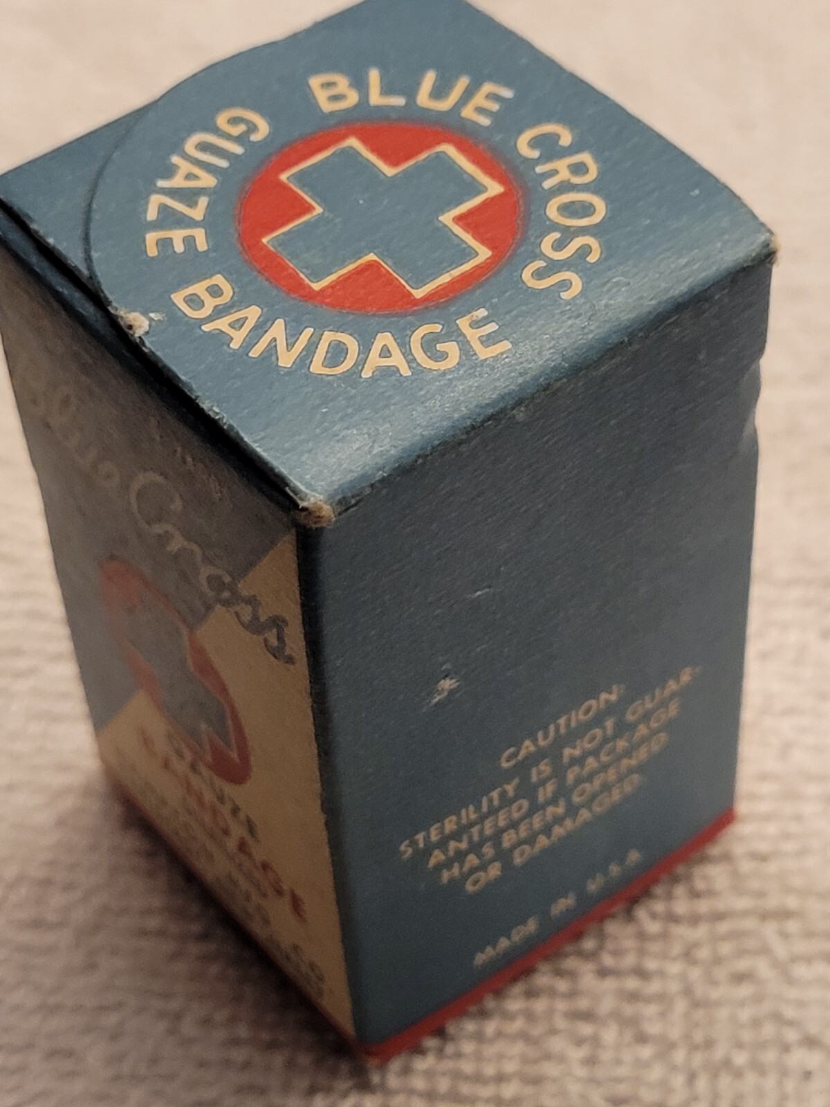 ANTIQUE BLUE CROSS GAUZE BANDAGE CARLSTADT NJ UNOPENED BOX PHARMACY ...