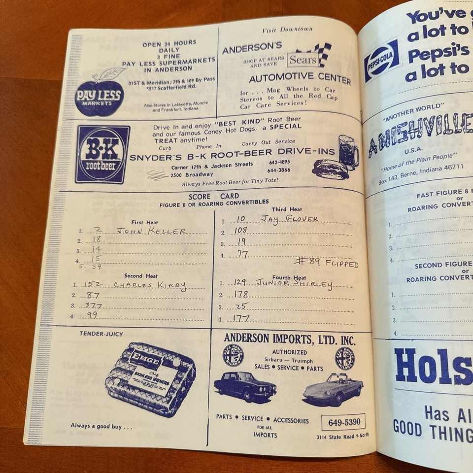 1972 Sun Valley Speedway Race Program, Anderson Indiana | eBay