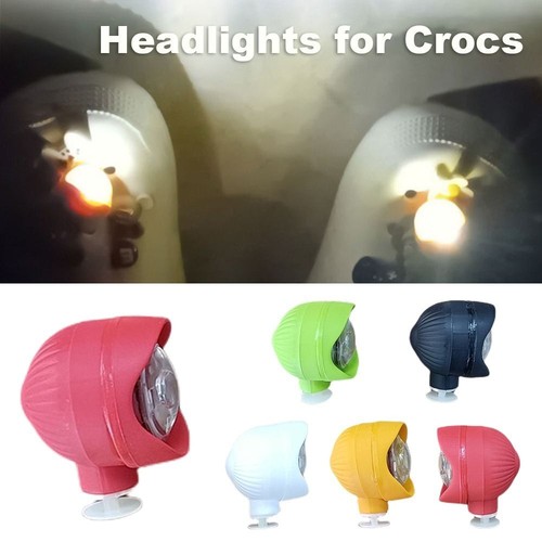 2pcs Wearable LED Headlights for Crocs Shoe/Adults Kids/Night Runners ...