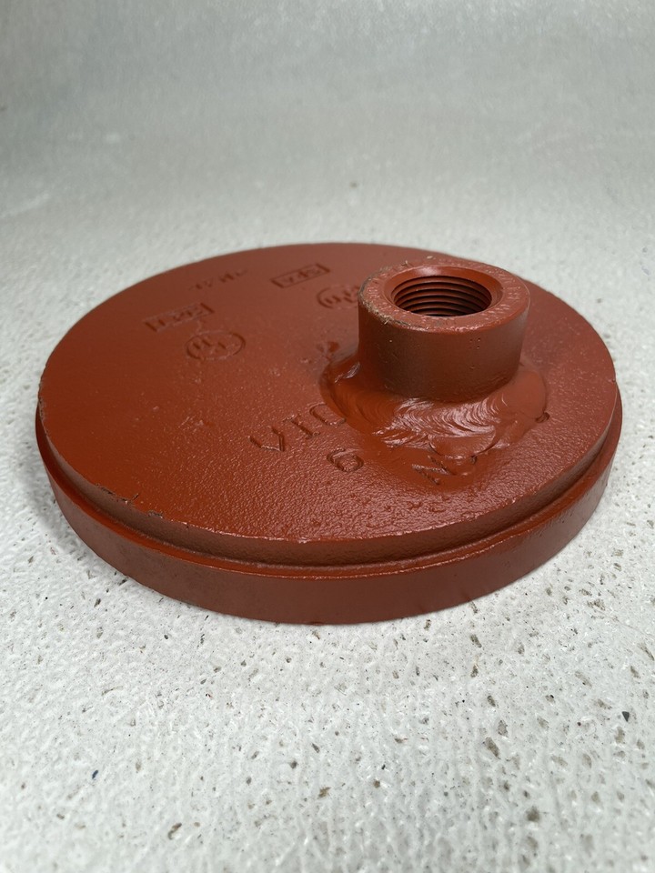 6" Victaulic Style 60 Cap with 3/4" NPT Drain Tap Grooved End Pipe ...