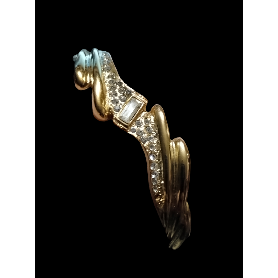 Gorgeous vintage gold and rhinestone clamp bracelet | eBay