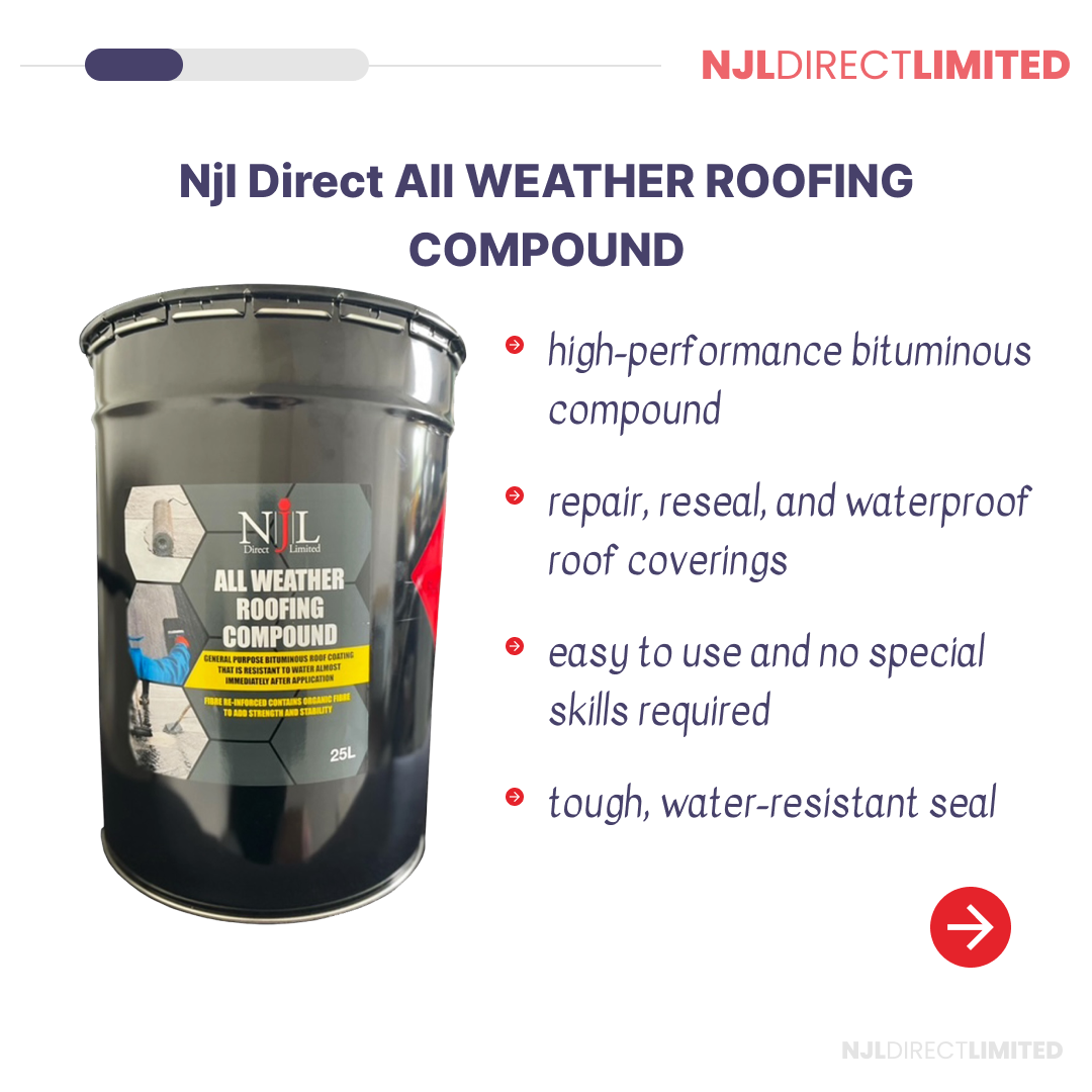Bitumen Paint Roof coat Waterproof All weather Roofing Compound 25L Njl ...