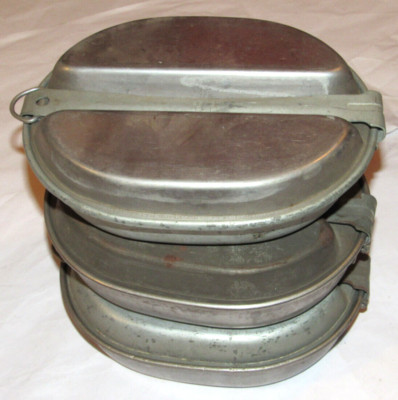 3 US ARMY WWII MESS KITS! 1942 LEYSE & 2 1943 M.A/E.A! PANS & PLATE, NO ...