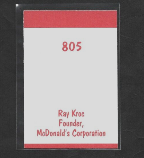 1987 Motto Celebrities #805 McDonald's Founder RAY KROC Card | eBay