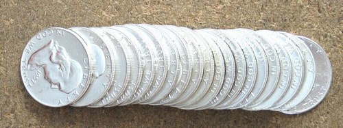 ORIGINAL ROLL 1957-P FRANKLIN HALVES.. CH/GEM BU | eBay