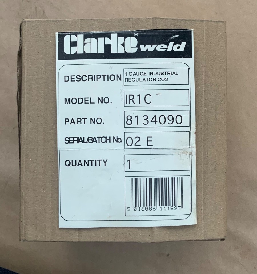 Clarke air regulator compressor pressure valve. Argon and Co2. IR1C ...