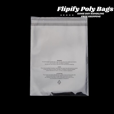 Clear Poly Suffocation Warning Self Seal FBA Bags - 6"x9" 8"x10" 9"x12 ...