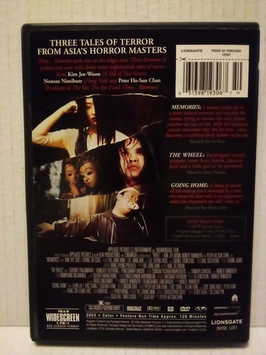 3 Extremes II (DVD) 2002 Kim Jee-woon, Nonzee Nimibutr, Peter Ho-Sun ...