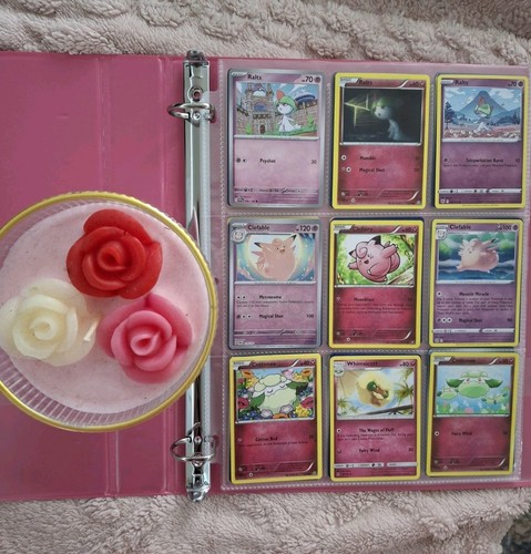 Pink Pokémon binder with pink fairy type themed trading cards | eBay