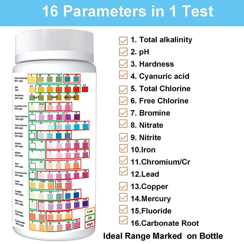 16 in 1 Water Testing Kits for Drinking Water- Home Water Test Kit ...
