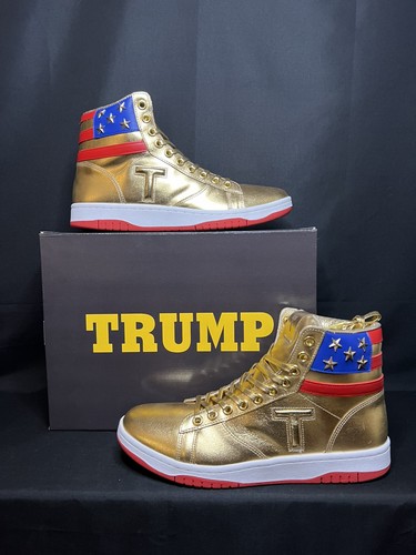 Trump Gold Never Surrender Sneakers High Tops New Size 11 Shoes 303/ ...