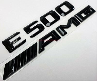 BLACK E500 + AMG FIT REAR TRUNK EMBLEM BADGE NAMEPLATE DECAL NUMBERS | eBay