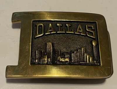 Vintage 1970s Heritage Mint Solid Brass DALLAS Belt Buckle | eBay