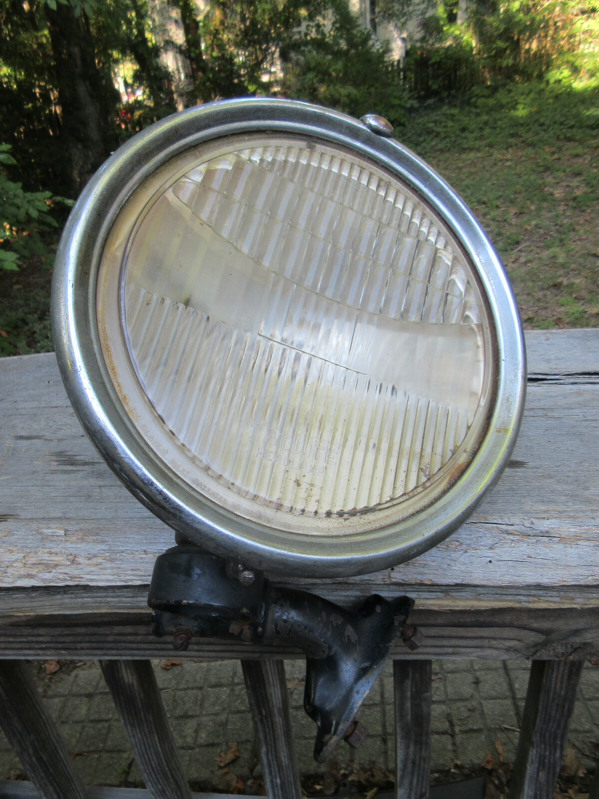 Giant Antique Headlight Guide Motor Lamp 10" Twolite Headlamp Mount ...