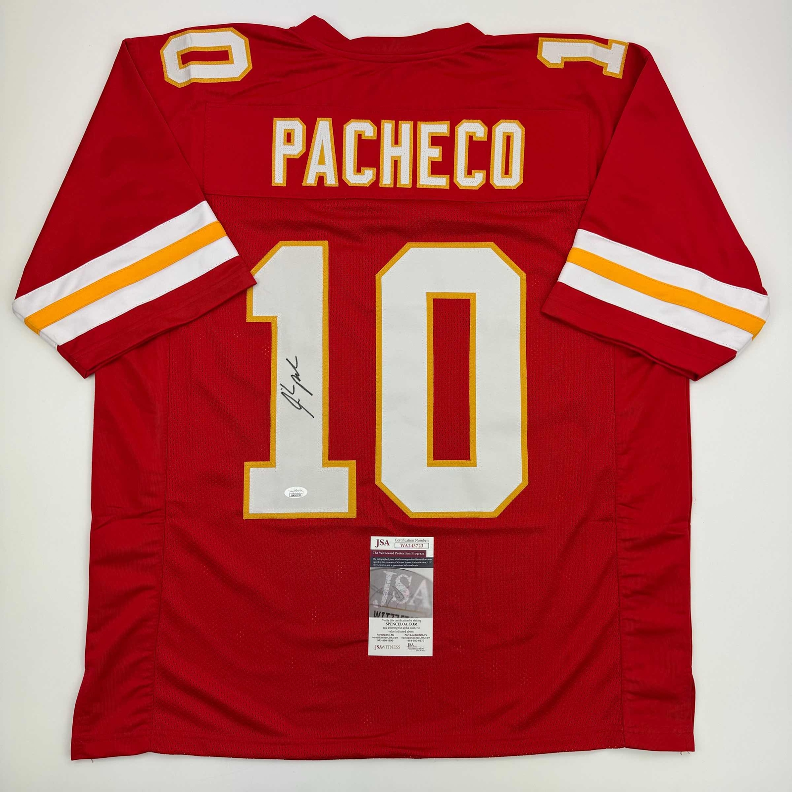 Autographed/Signed Isiah Pacheco Kansas City Red Football Jersey JSA ...
