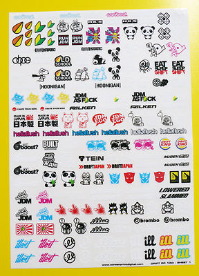 RC 18th scale DRIFT STICKERS decals DRIFTING JDM HUGE CLEAR VINYL PRE ...