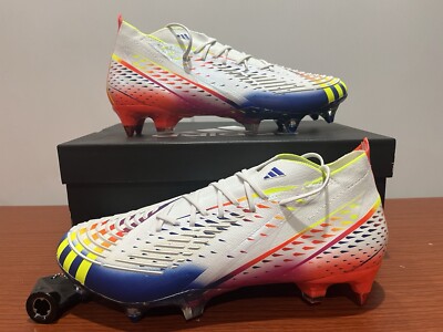Adidas Predator Edge.1 SG Al Rihla White Yellow Blue Cleats GW1021 ...