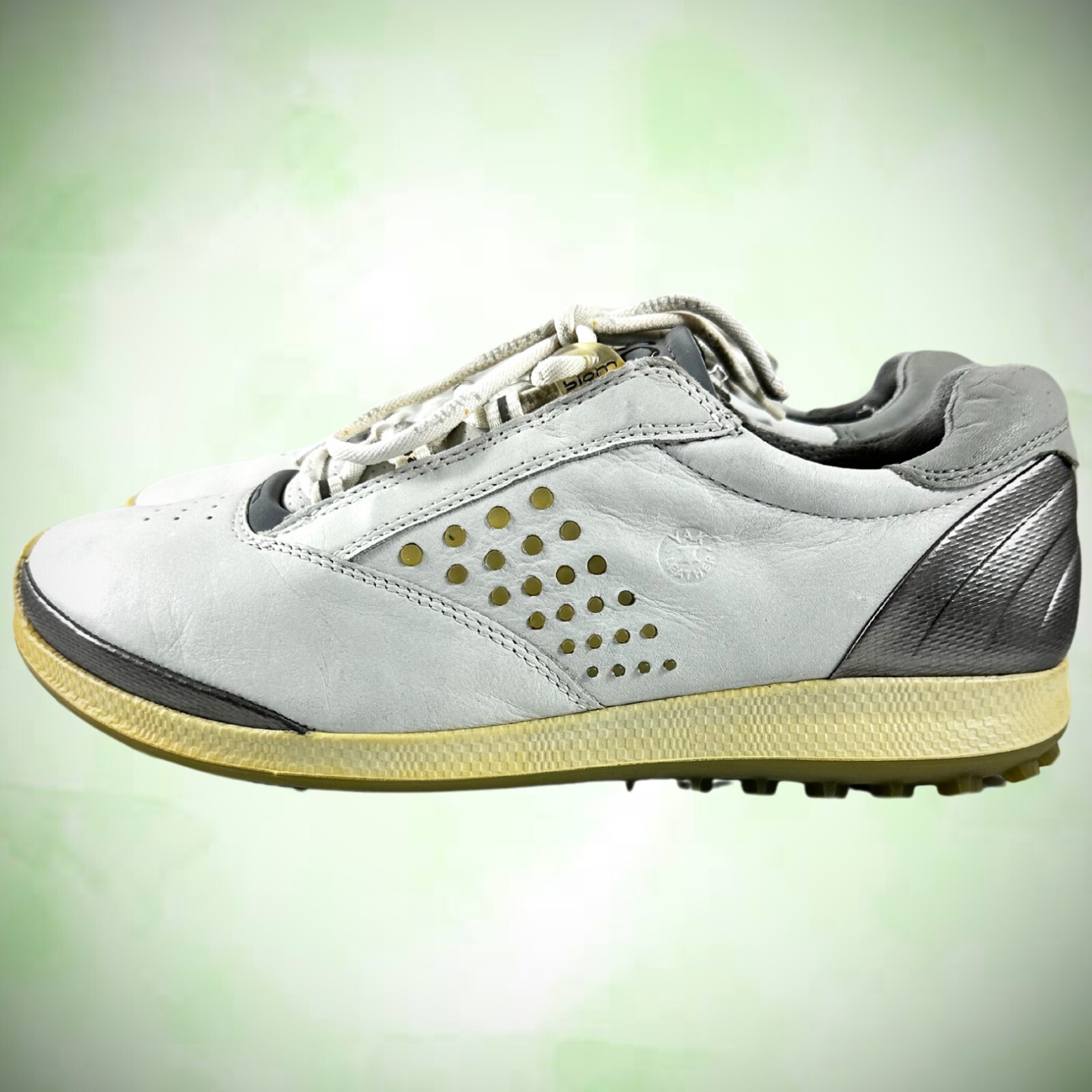 Ecco Biom Yak Leather Golf Shoes Cream White EU 38 US… - Gem