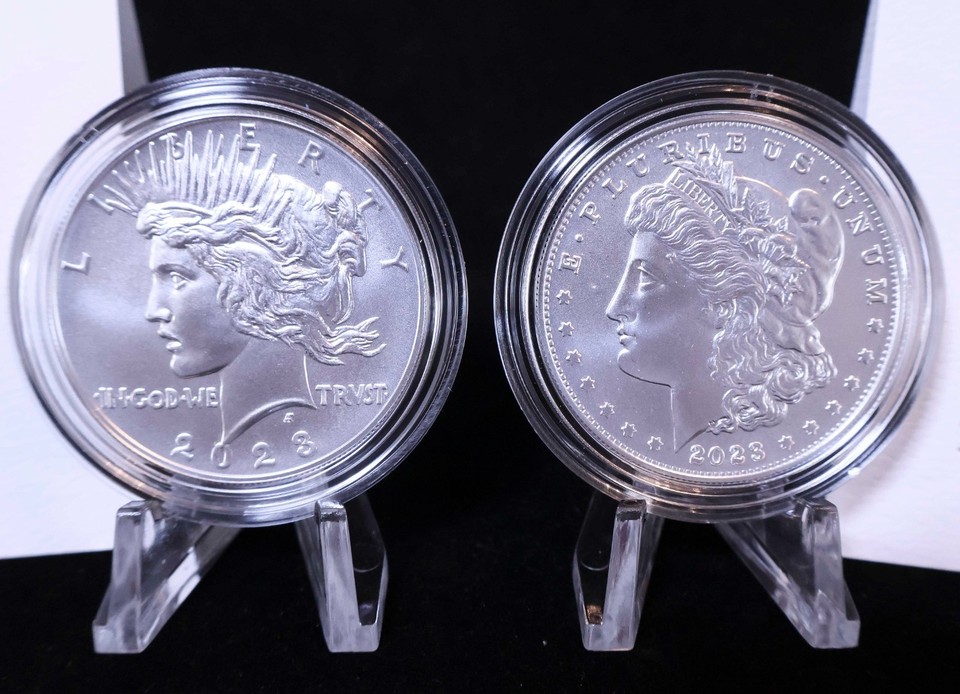 2 (Two) 99.9% Pure Morgan and Peace Silver Dollars - | eBay