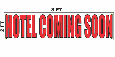 HOTEL COMING SOON Banner Sign 2x8 for Business Shop Building Store ...