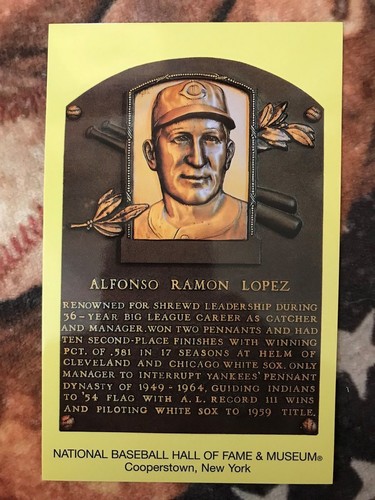 Al Lopez Postcard- Baseball Hall of Fame Induction Plaque - Photo ...