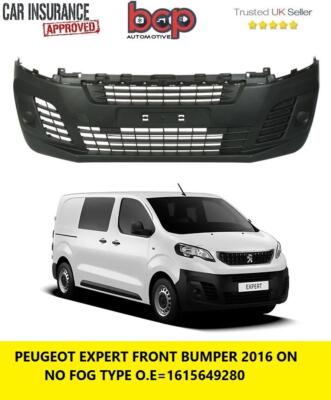 PEUGEOT EXPERT 2016 ON FRONT BUMPER BLACK NO FOG HOLES 1615649280 | eBay UK