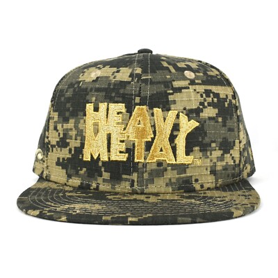 Heavy Metal Magazine Camo Snapback Hat - Gold Embroidered Logo | eBay