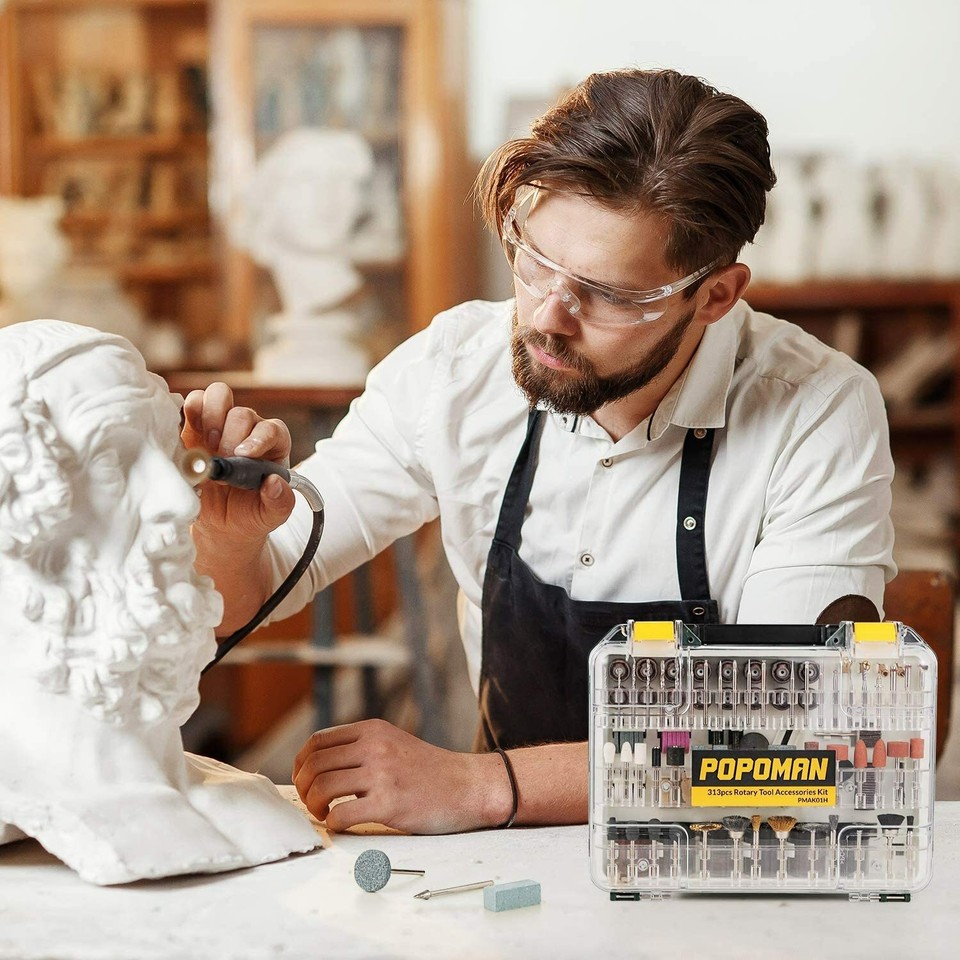 POPOMAN Rotary Tool Accessories Kit, 313pcs Grinding Polishing Drilling ...