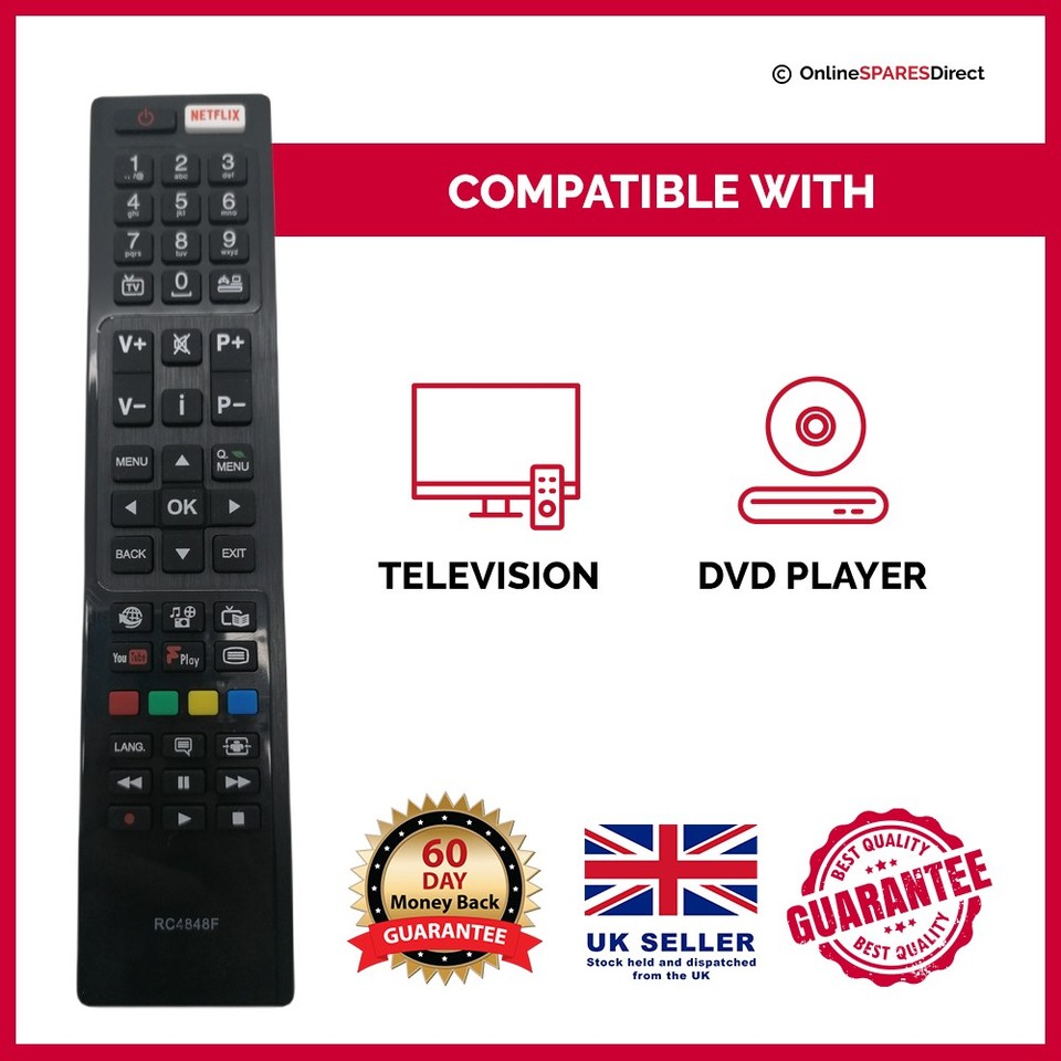 New Design RC4846 Remote Control For Linsar 39LED900B TV | eBay