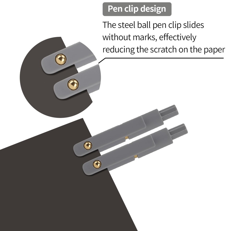 Gel Pens 6 Pcs 0.5mm Quick Dry Black Ink Pens Fine Point Smooth Writing ...