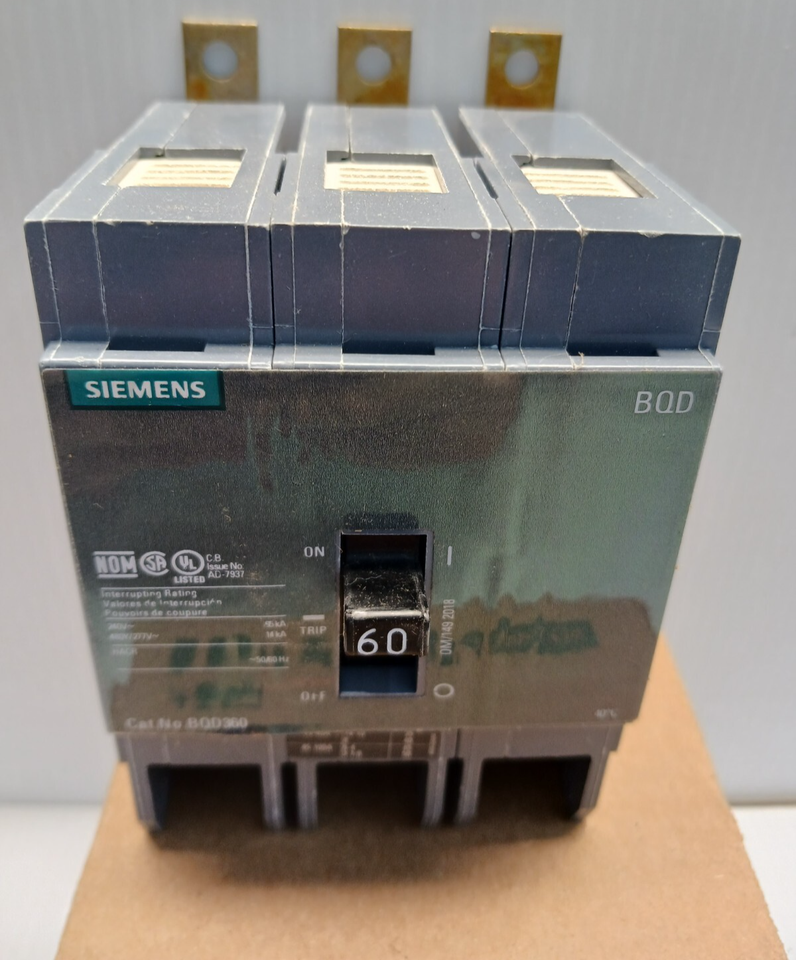 New Siemens BQD360 60 Amp Circuit Breaker 480y/277 Vac | eBay