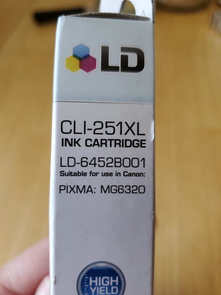LD CLI-251XL Gray High Yield Ink Cartridge For Canon Pixma LD-6452B001 ...